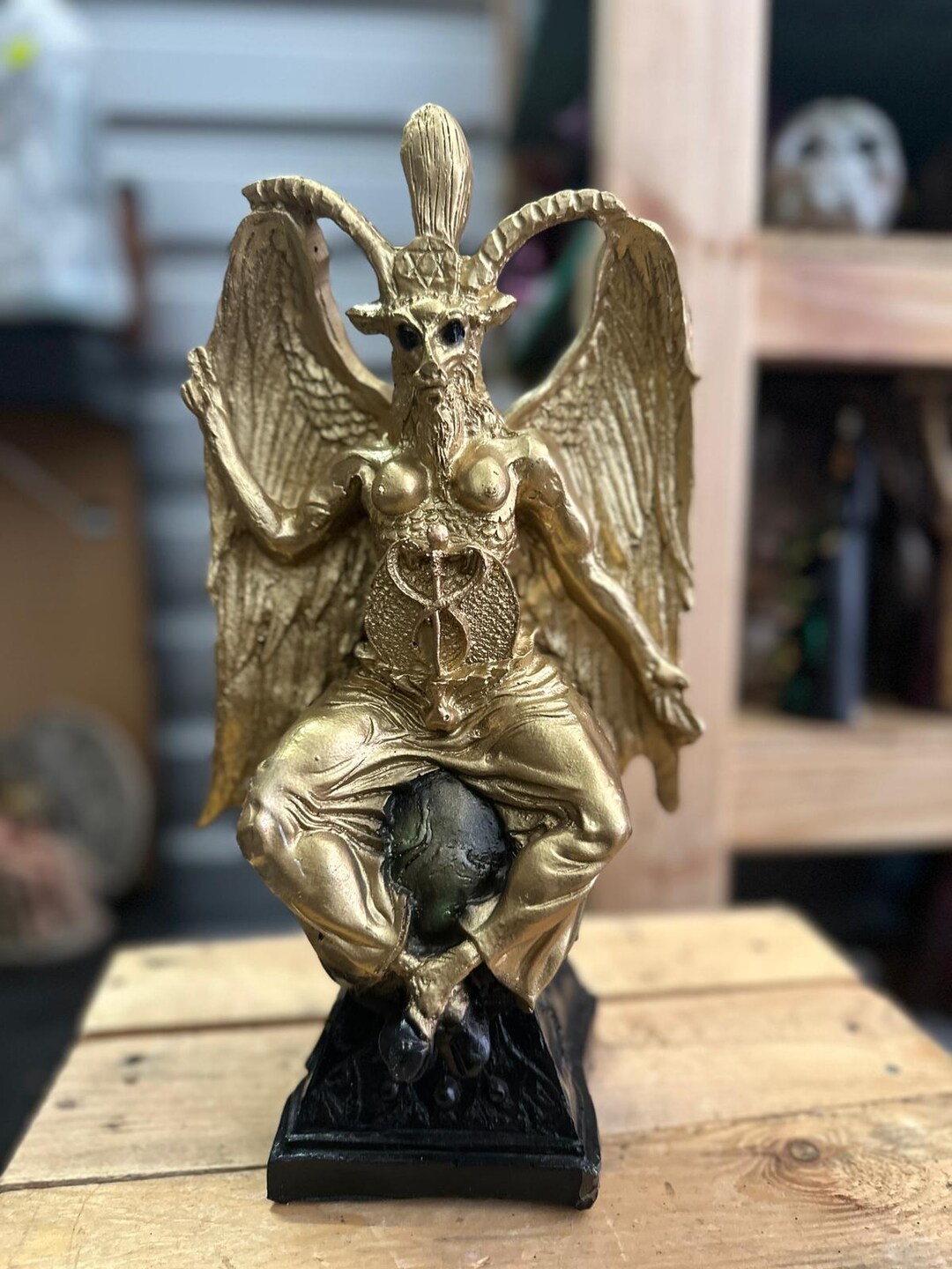 Baphomet Demon Devil Gold Statue - Etsy