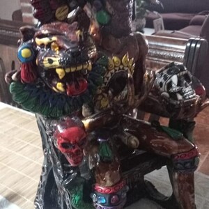 Demon Azteca Dios De Los Muertos Unique Statue Artesanal Very Rare - Etsy