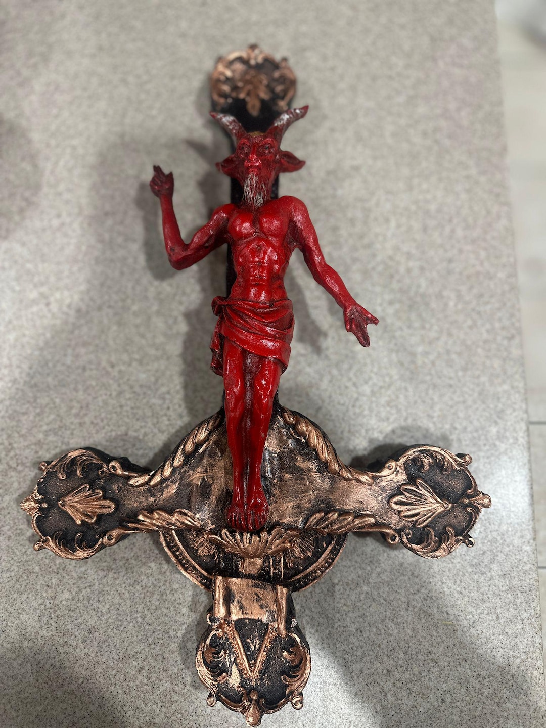 Templar Sabbatic Goat Baphomet Satan Red 19"x12.5" / Devil / Evil ...