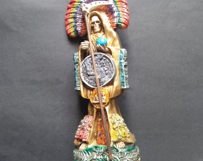 Santa Muerte Aztec Gold Statue. - Etsy
