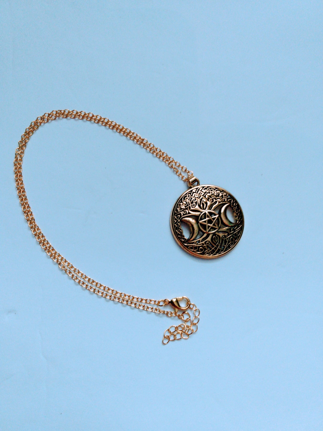 Gold Colored Wiccan Pagan Adjustable Necklace Witch Protection Amulet ...