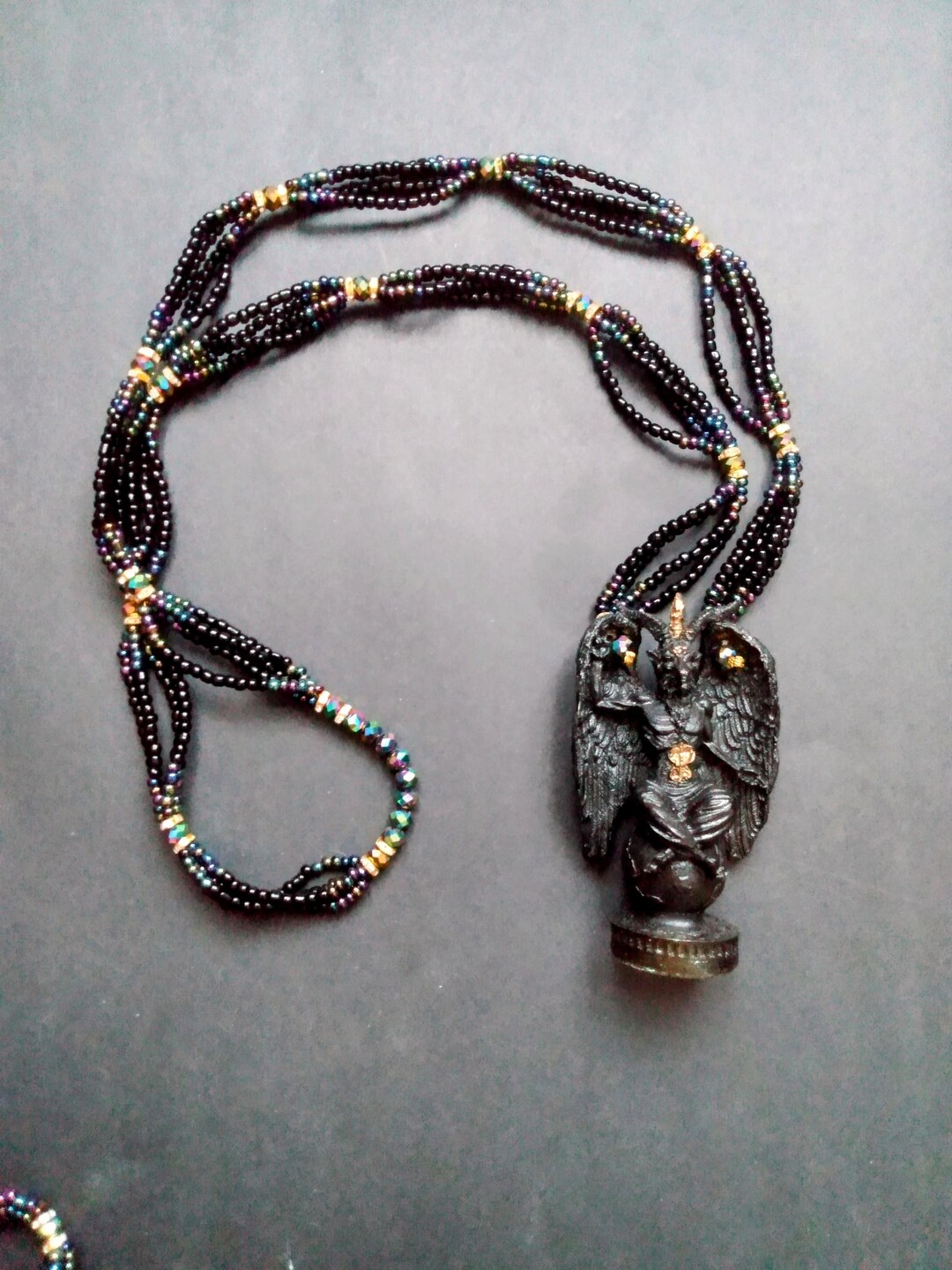Baphomet Demon Devil Multi Color Mazo Necklace - Etsy