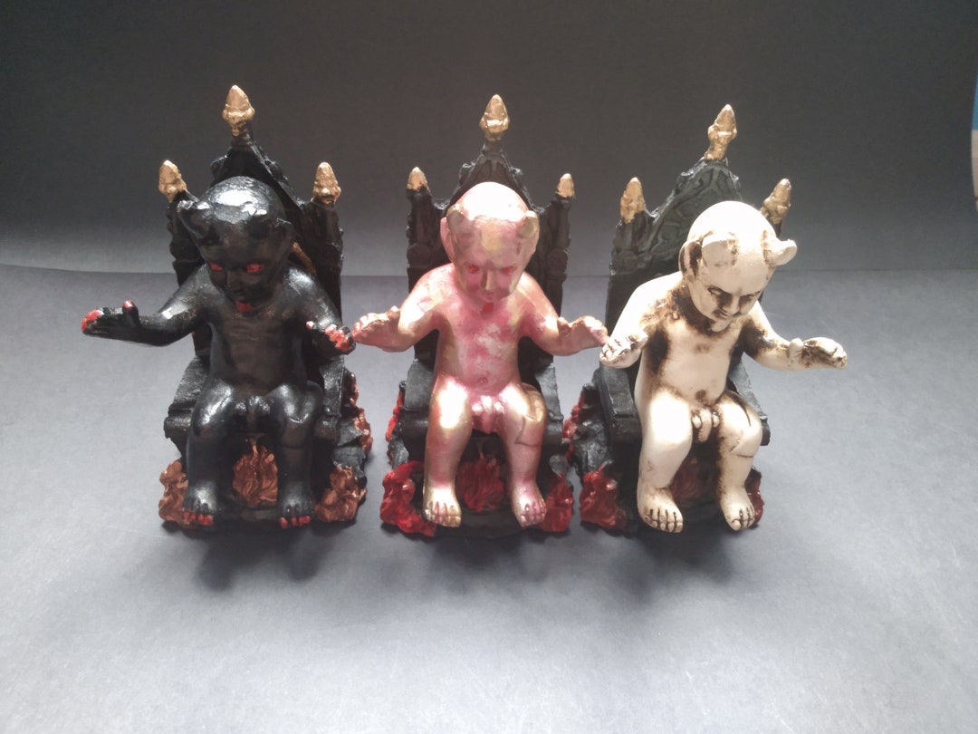 Angelito Negro Black Angel Lucifer Baby on Throne Rose Gold Available ...