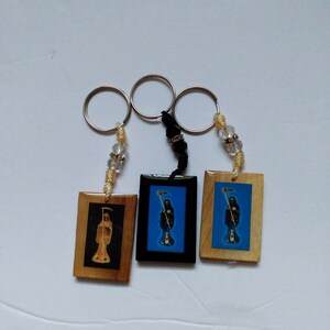 Santa Muerte Wooden Keychain - Etsy