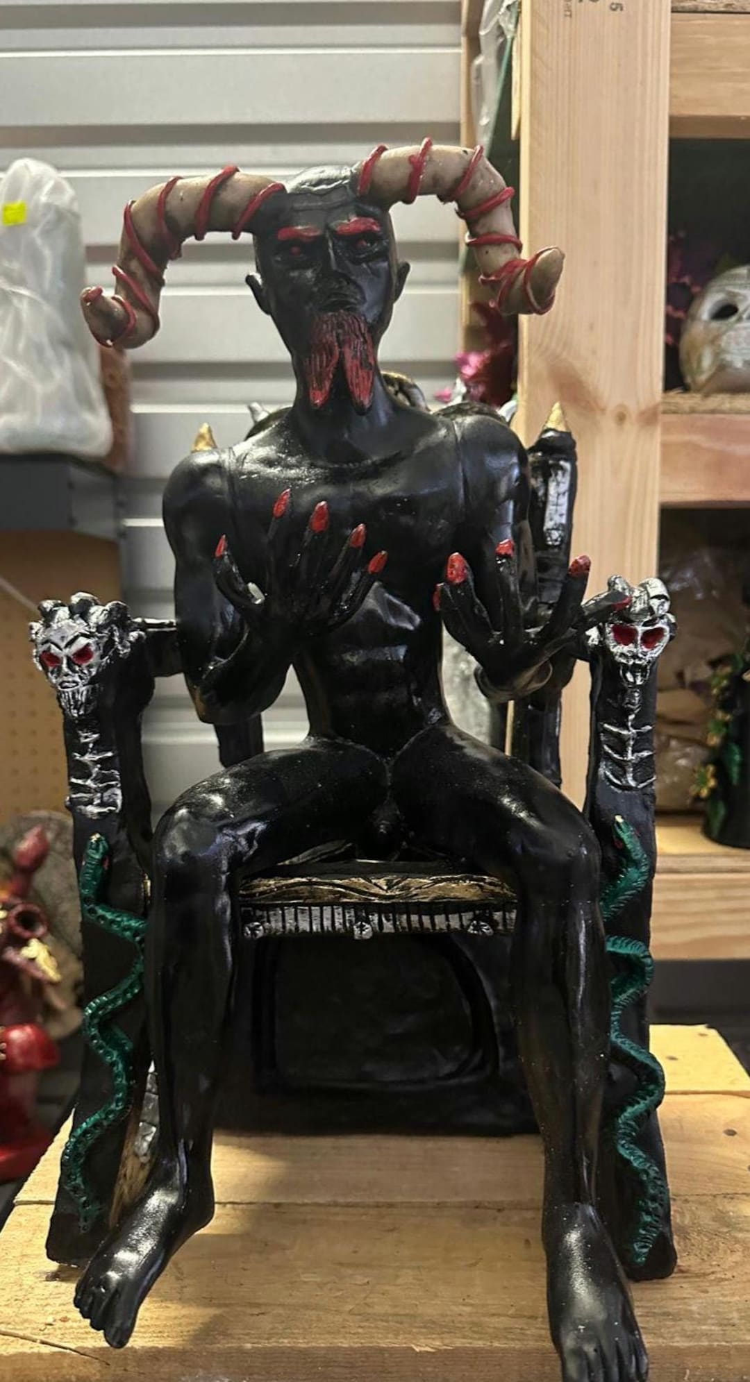 Angelito Negro, Dark Angel Demon ,lucifer on Throne Unique Statue ...