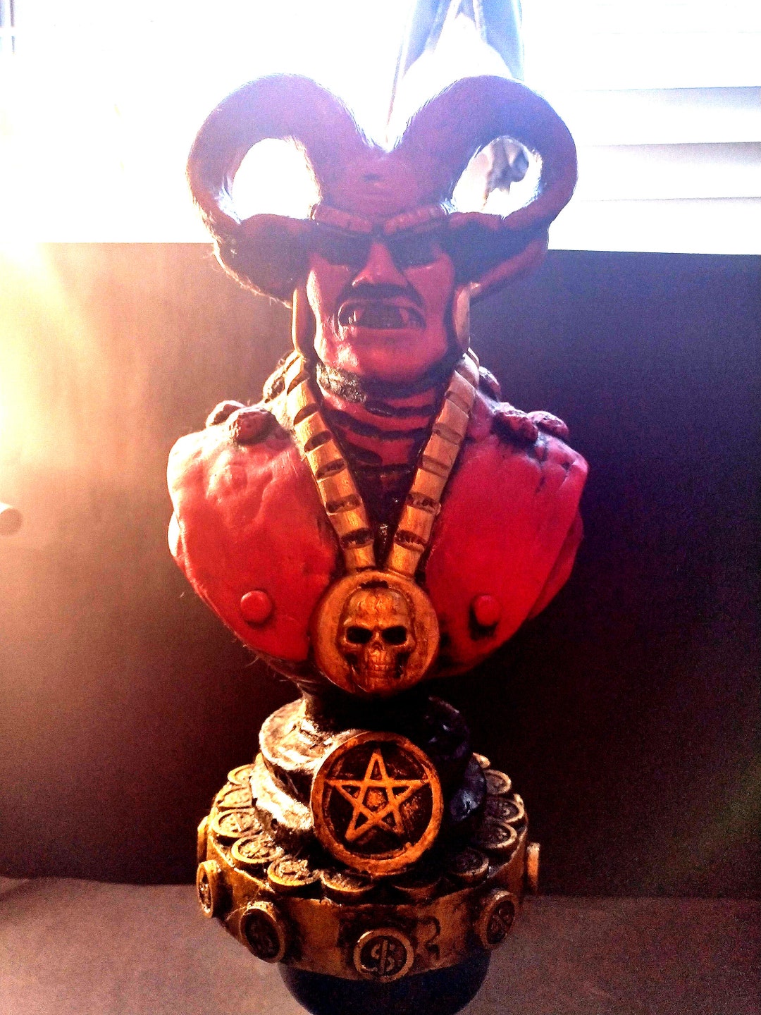 Mammon Demon Devil Bust Statue Prince of Wealth - Etsy