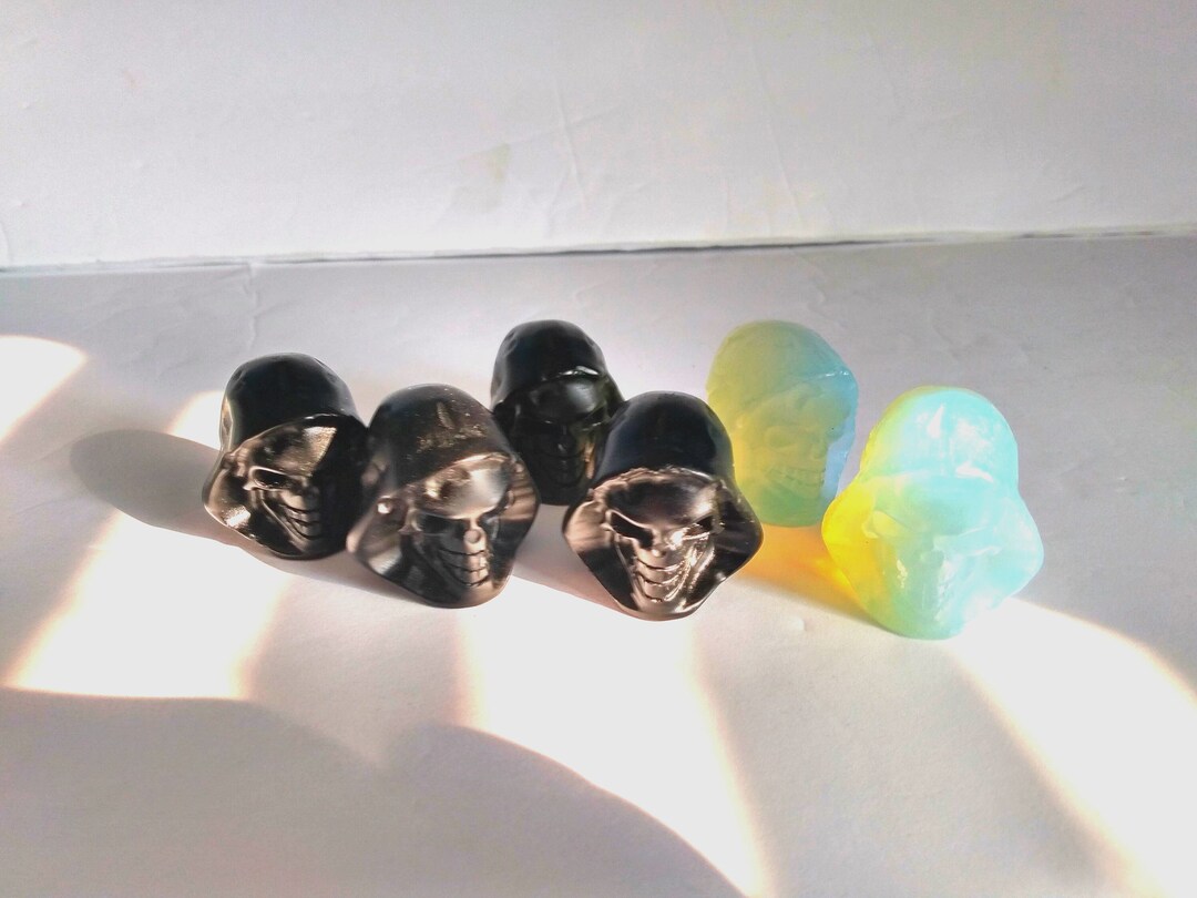 Santa Muerte Holy Death Hooded Skull Obsidian Opliite Figure Altar ...