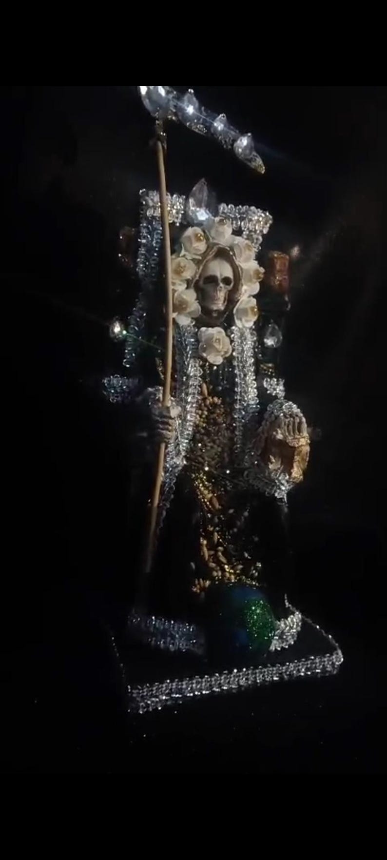 Santa Muerte Negra En Thorno Holy Death Black on Throne Polished ...