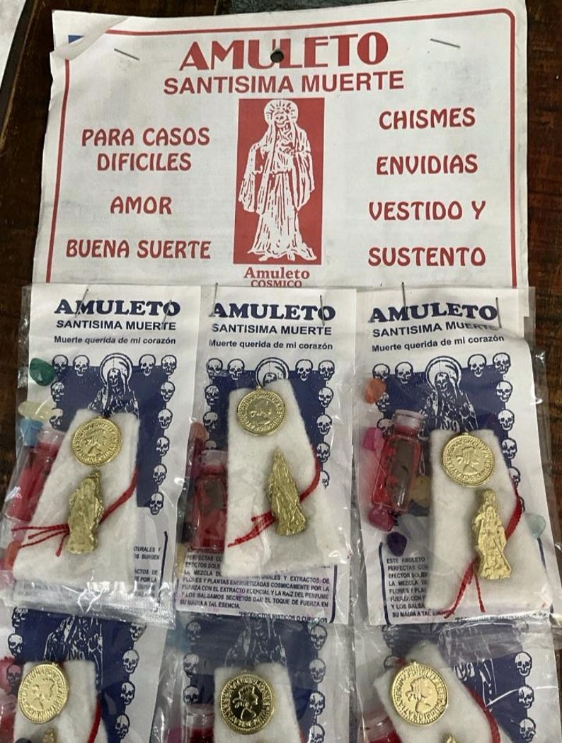 Santa Muerte Amuleto Blanco, Holy Death Charm White - Etsy