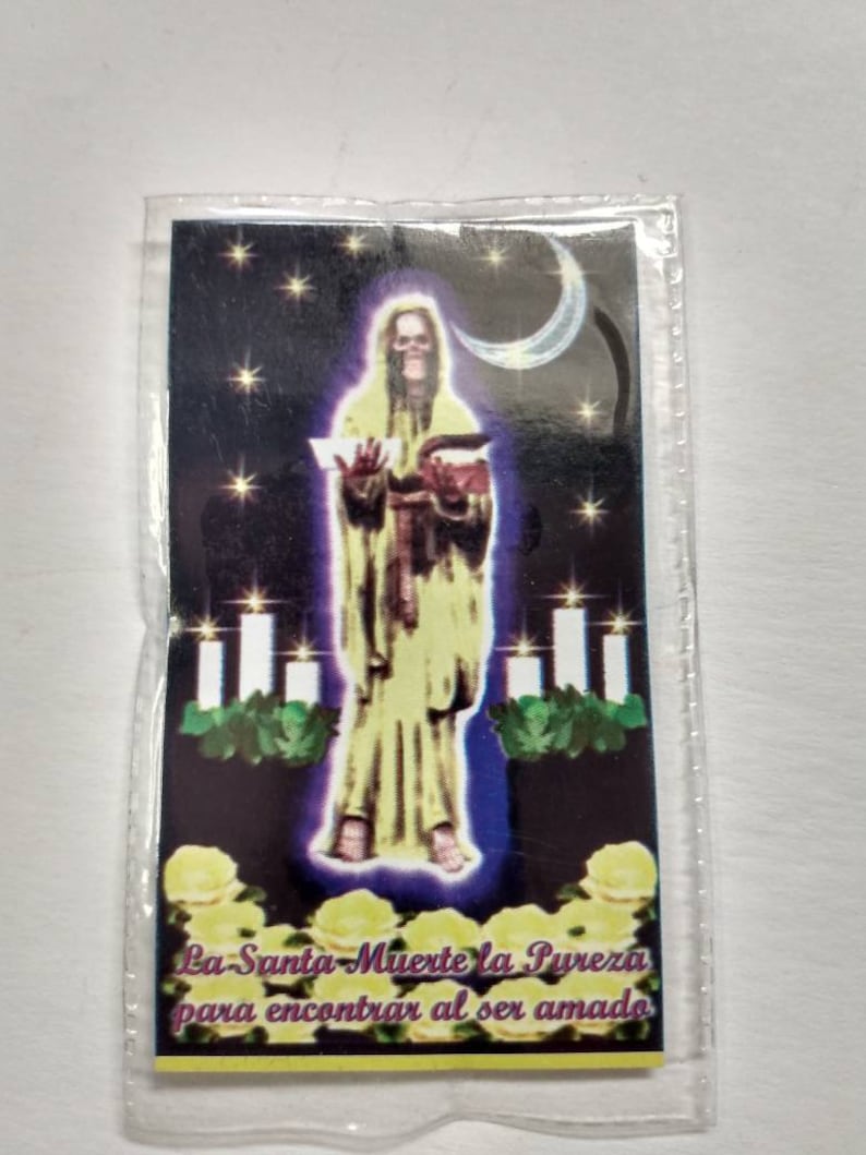 Laminated Santa Muerte Prayer Card. La Santa Muerte La Pureza Encontrar ...