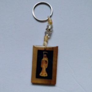 Santa Muerte Wooden Keychain - Etsy