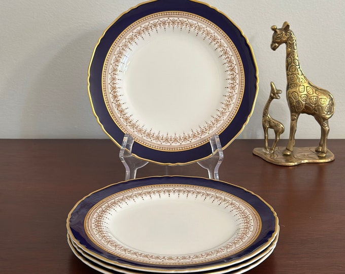 4 Royal Worcester Regency Blue Salad Plates - Etsy