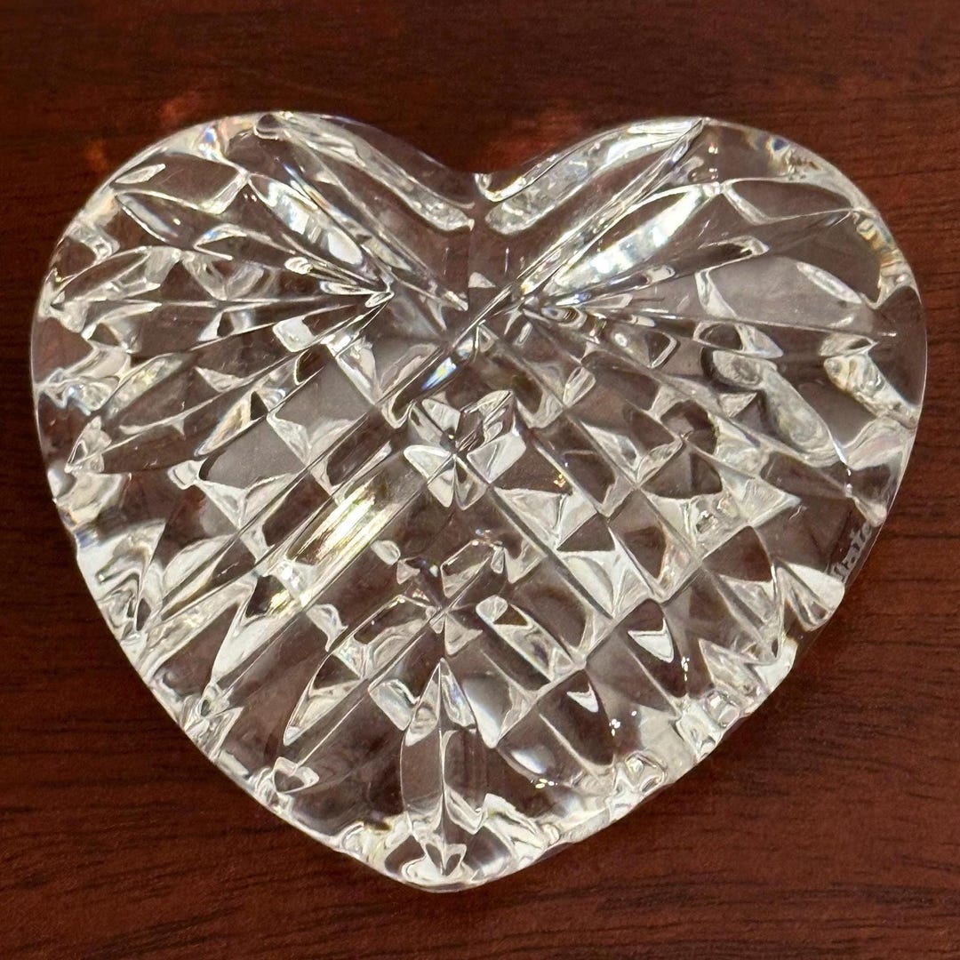 Waterford Crystal Heart Shaped Paperweight - Etsy
