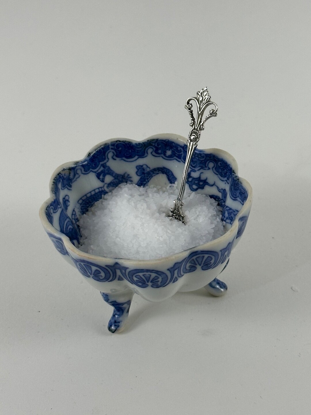 Antique Asian Dragon Salt Cellar and Sterling Silver Salt Spoon - Etsy