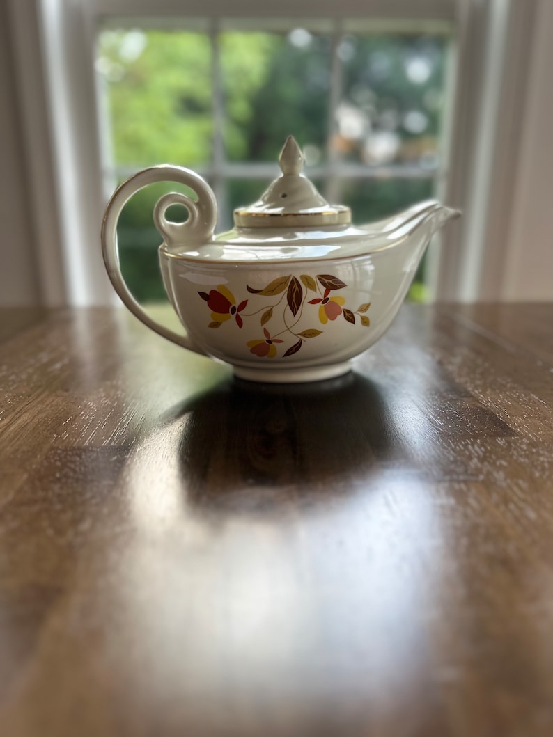Vintage Hall Autumn Leaf Aladdin Teapot - Etsy