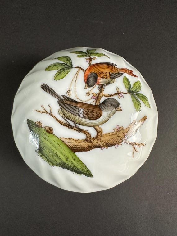 Round bird trinket box - Gem