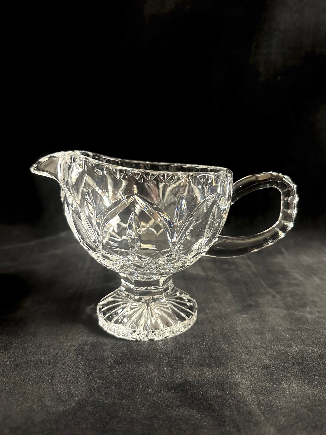 Crystal Gravy Boat Astor Pattern by Crystal Clear - Etsy