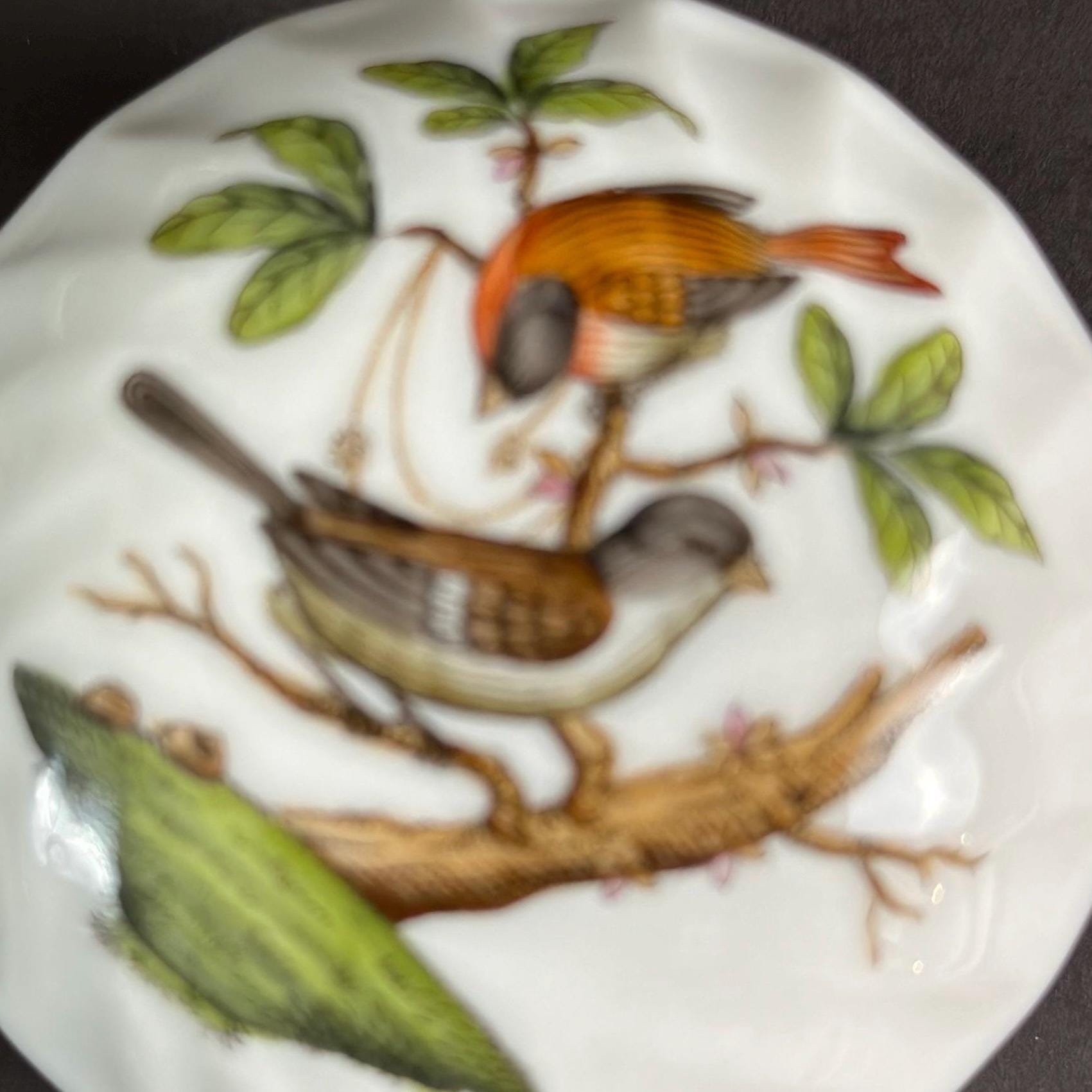 Herend Rothchilds Round Bird Trinket Box - Etsy