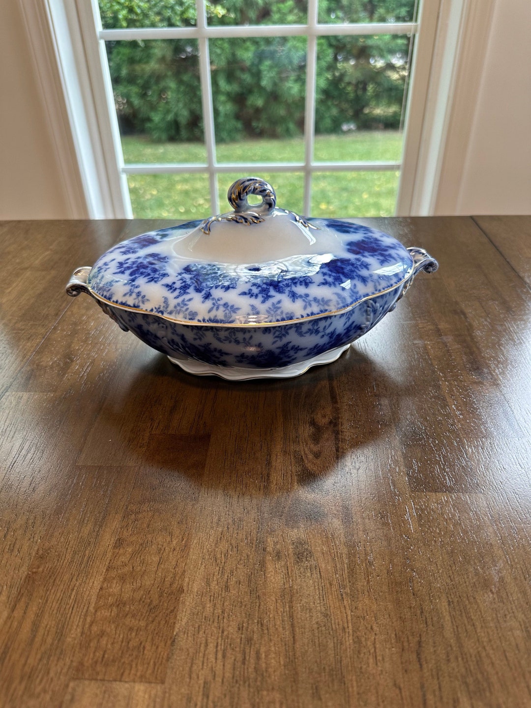 Stunning Ridgways Flow Blue Covered Bowl - Etsy