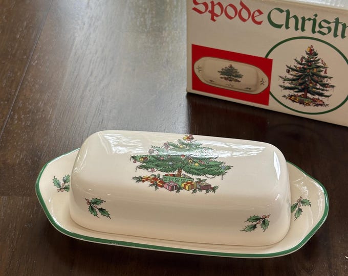 Spode Christmas Tree Covered Butter Dish - Etsy