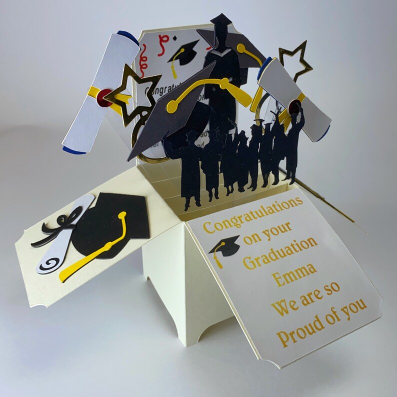 Graduation Pop up Box Card Card in a Box Personalised - Etsy