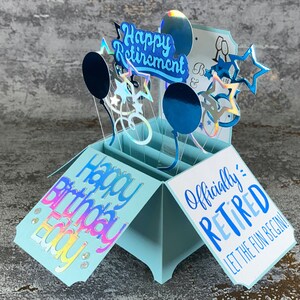 Retirement Card, Retirement, Card in a Box, Unique, Personalised, Pop ...
