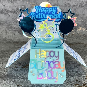 Retirement Card, Retirement, Card in a Box, Unique, Personalised, Pop ...