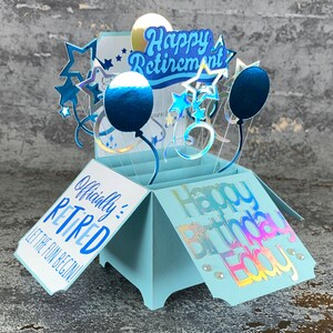 Retirement Card, Retirement, Card in a Box, Unique, Personalised, Pop ...