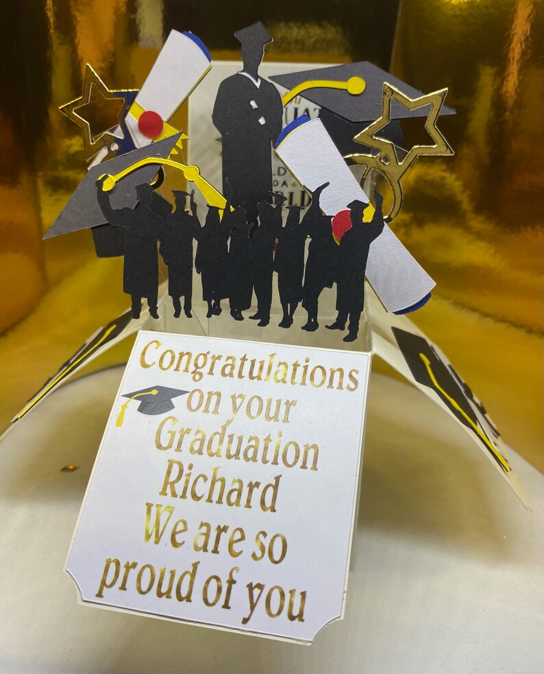 Graduation Pop up Box Card Card in a Box Personalised - Etsy UK
