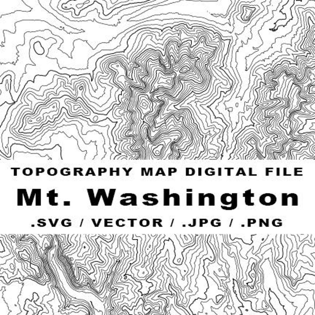 Mount Washington Topography Map .SVG | Vector | .JPG | .PNG Topography ...