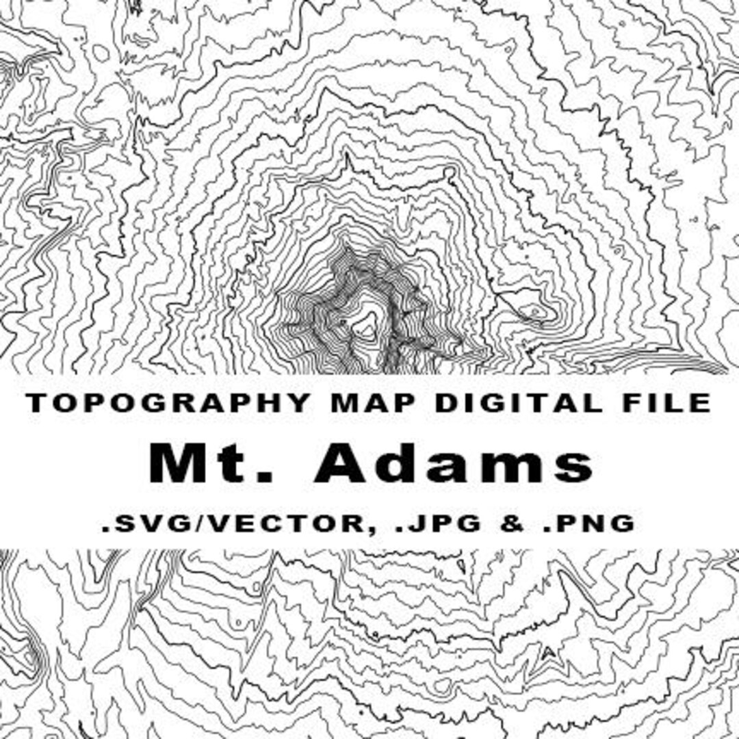 Mount Adams Topography Map .SVG | Vector | .JPG | .PNG Topography Map ...