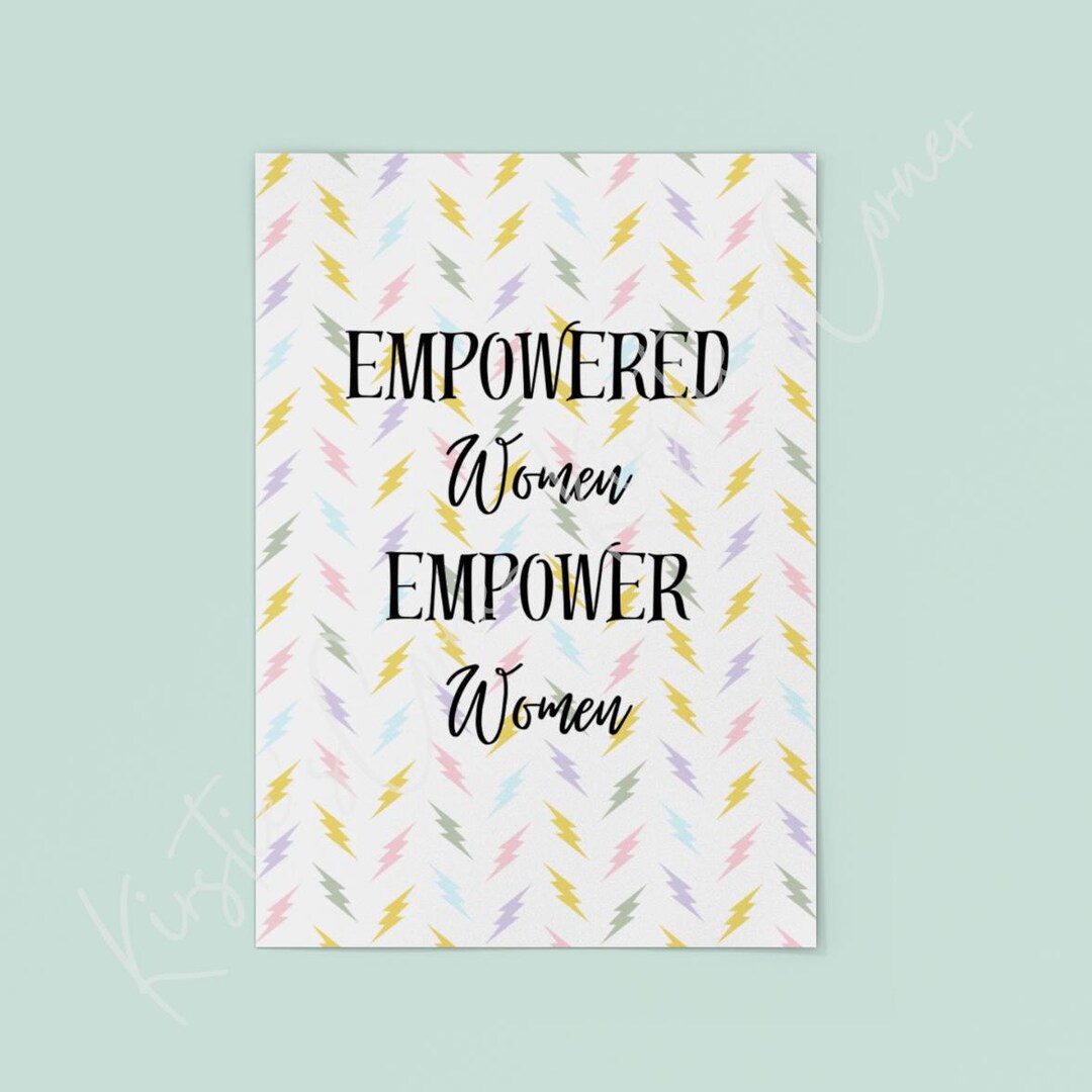 Empowered Women Feminist Wall Art, Feminism Home Decor, Motivational ...