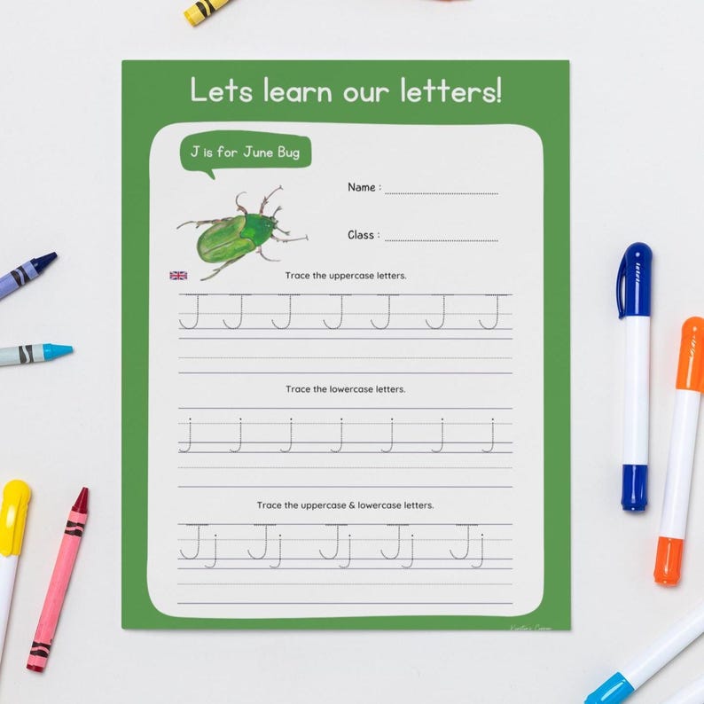 Printable Alphabet Tracing Worksheets for KS1, Bugs Edition ...