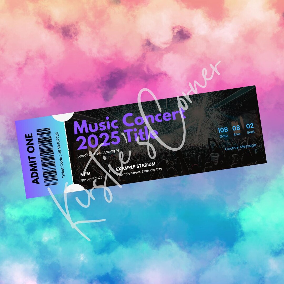 Surprise Concert Ticket Reveal, Personalised Gig Voucher for Any Artist ...
