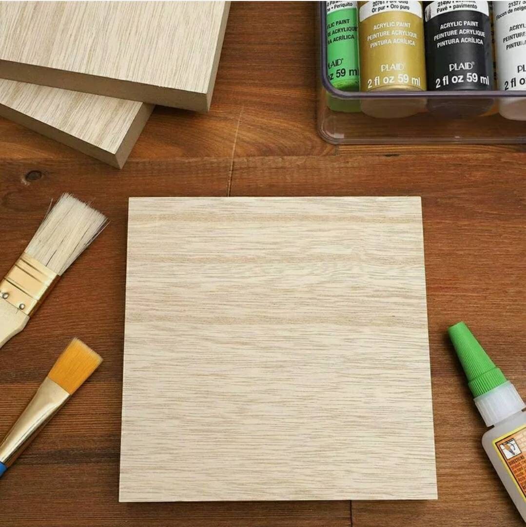4x Unfinished MDF Wood Square Blocks Wooden Cutouts Pieces for - Etsy UK
