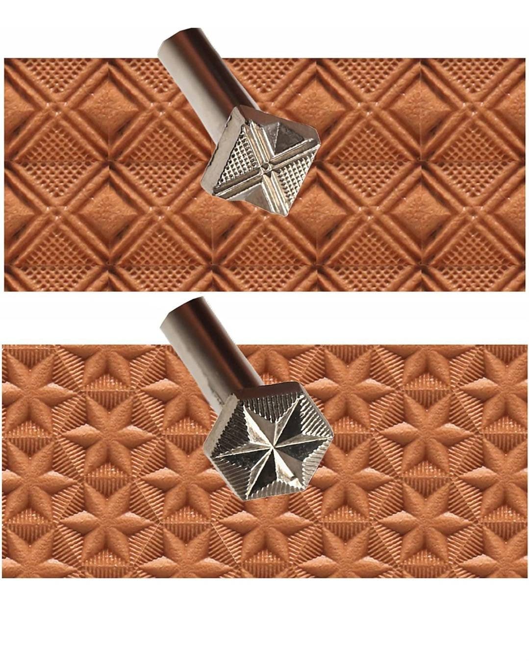 Leather Stamps,2 PCS Professional Leather Stamping Tools for Leather ...