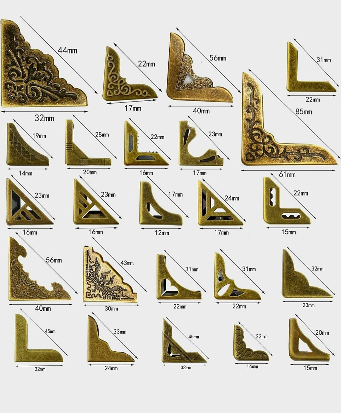 Metal Book Corner Edge Cover Guard Vintage Iron Corner Protector 96 Pcs ...