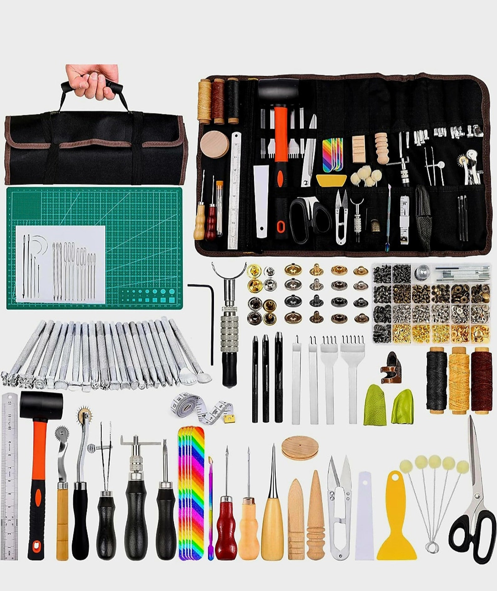 Leather Craft Tools Leather Working Tools Kit With Custom Storage Bag ...