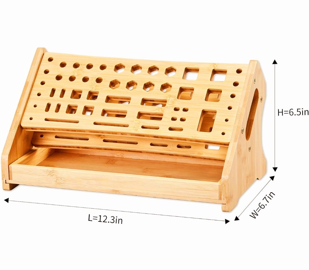Bamboo Screwdriver Organizer Rack Tools Desktop Hand Tool Stand and ...