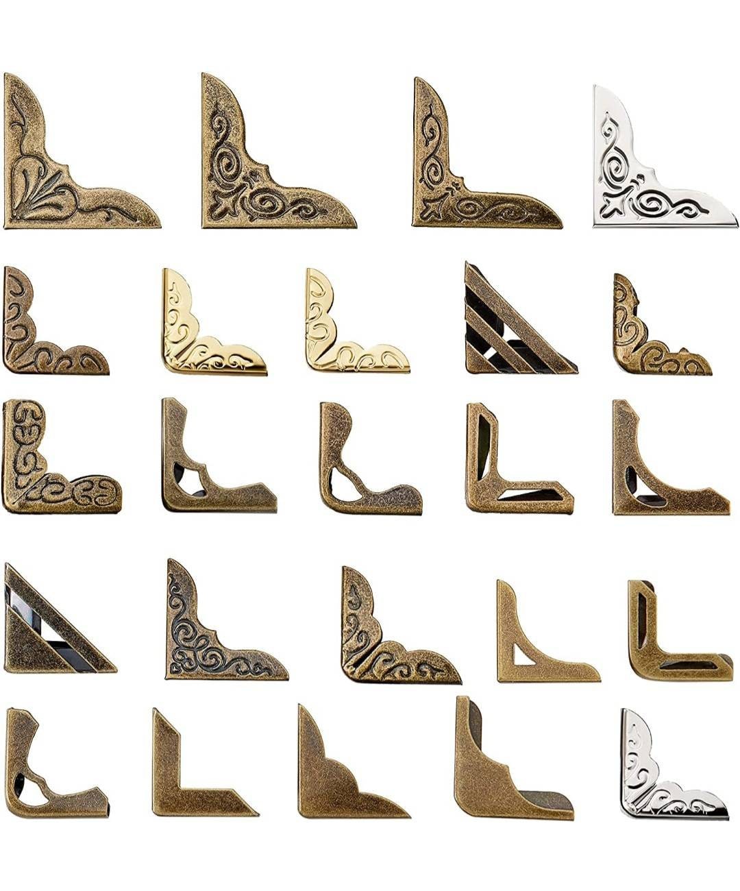 Metal Book Corner Edge Cover Guard Vintage Iron Corner Protector 96 Pcs ...