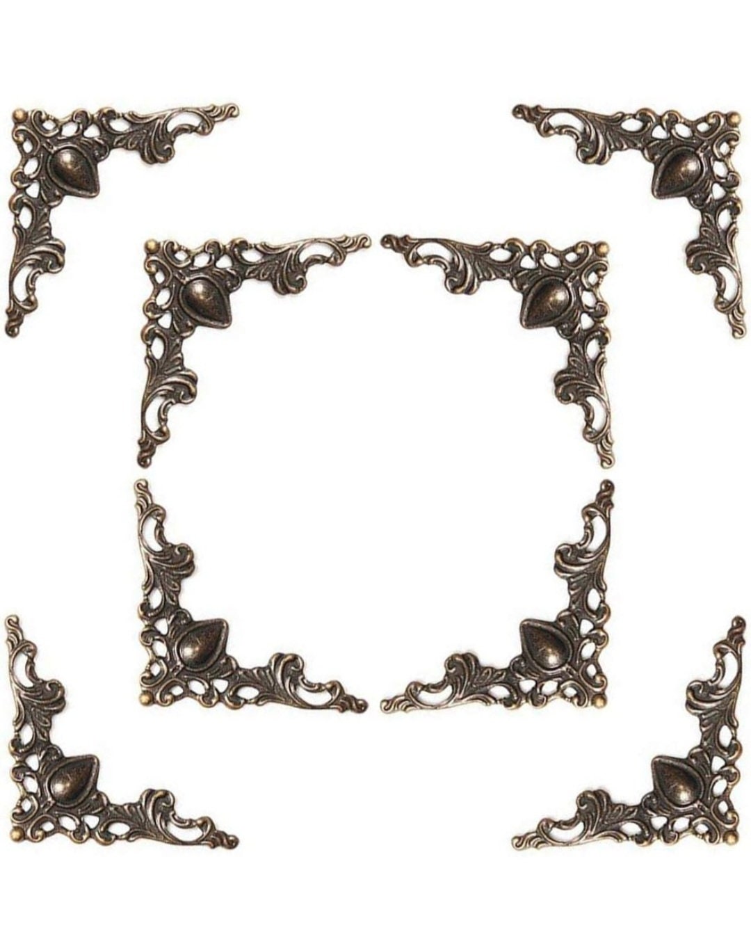 48 Solid Pure Copper Box Corner Protectors, Retro Table Edge Cover ...