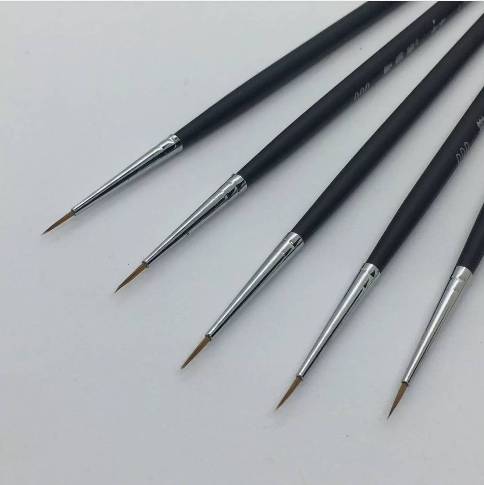 6/9pc Fan Artist Paint Brush Set for Watercolor Acrylic Extra Long ...