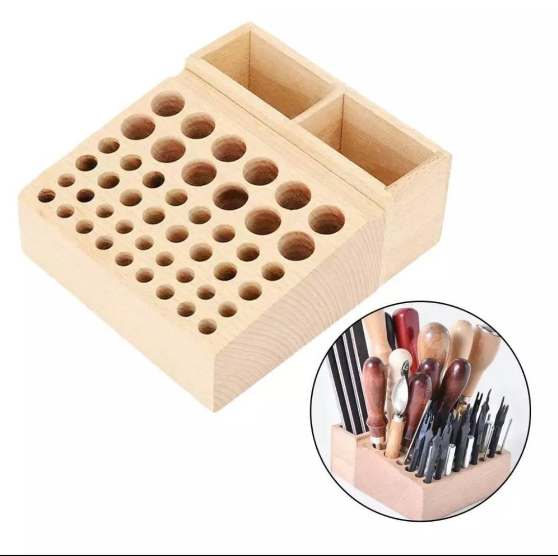 46/98 Holes With Slot Leather Craft Tool Holder Wooden Rack - Etsy
