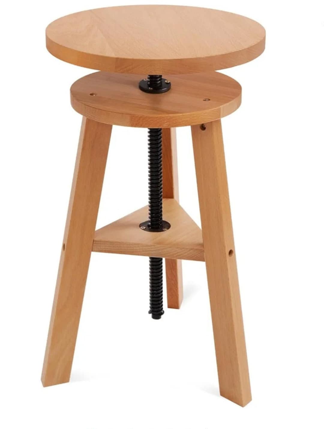 Height Adjustable Wooden Stool, Wood Artist Art Stool, Wood Drafting ...