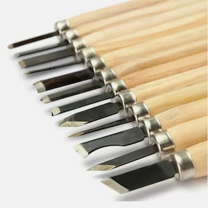 Wood Carving Hand Chisel Tool Set Professional Woodworking L 12 PCS ...