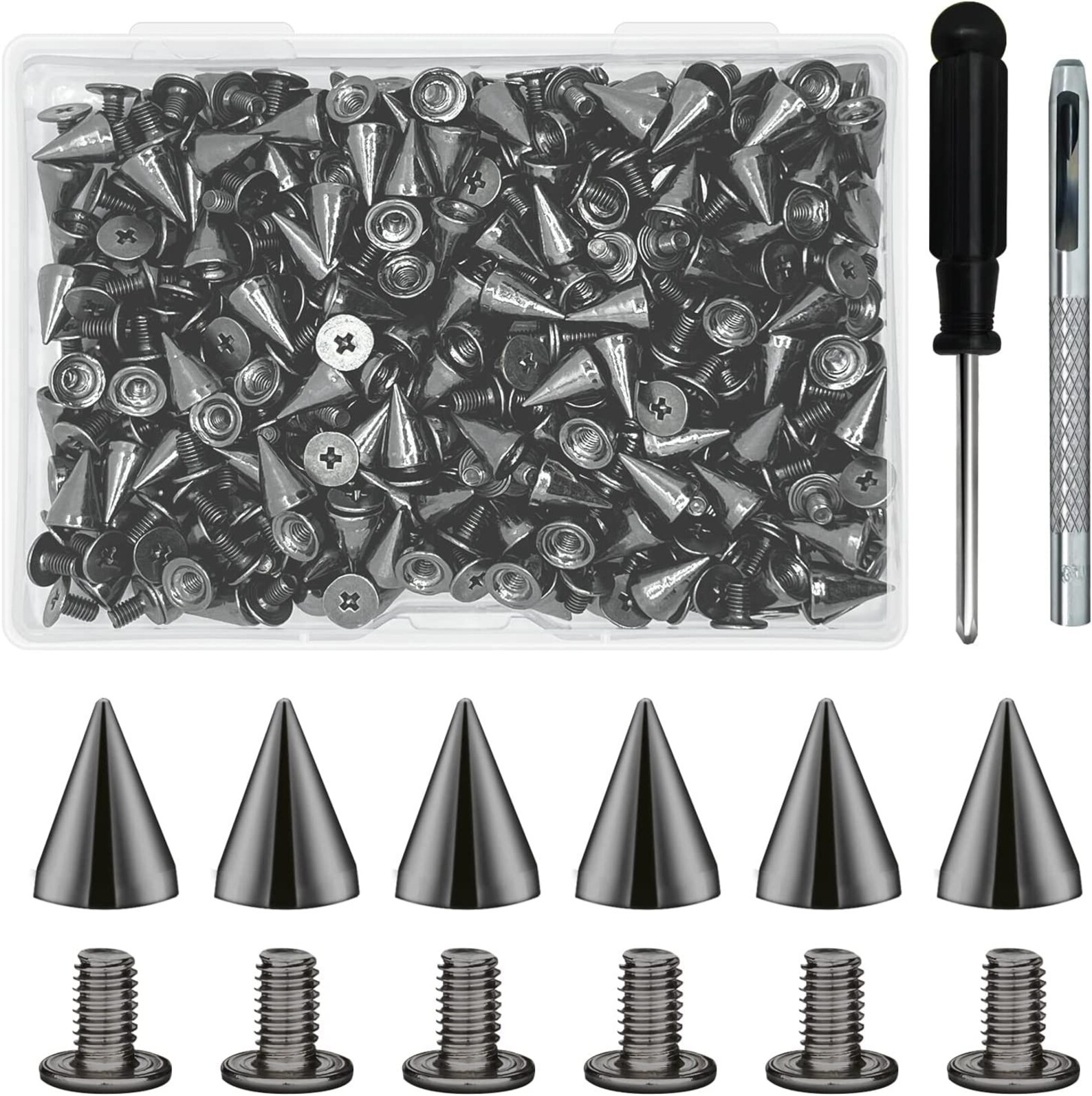 200 Sets 9.5mm Cone Spikes Metal Tree Spikes Screwback Studs - Etsy