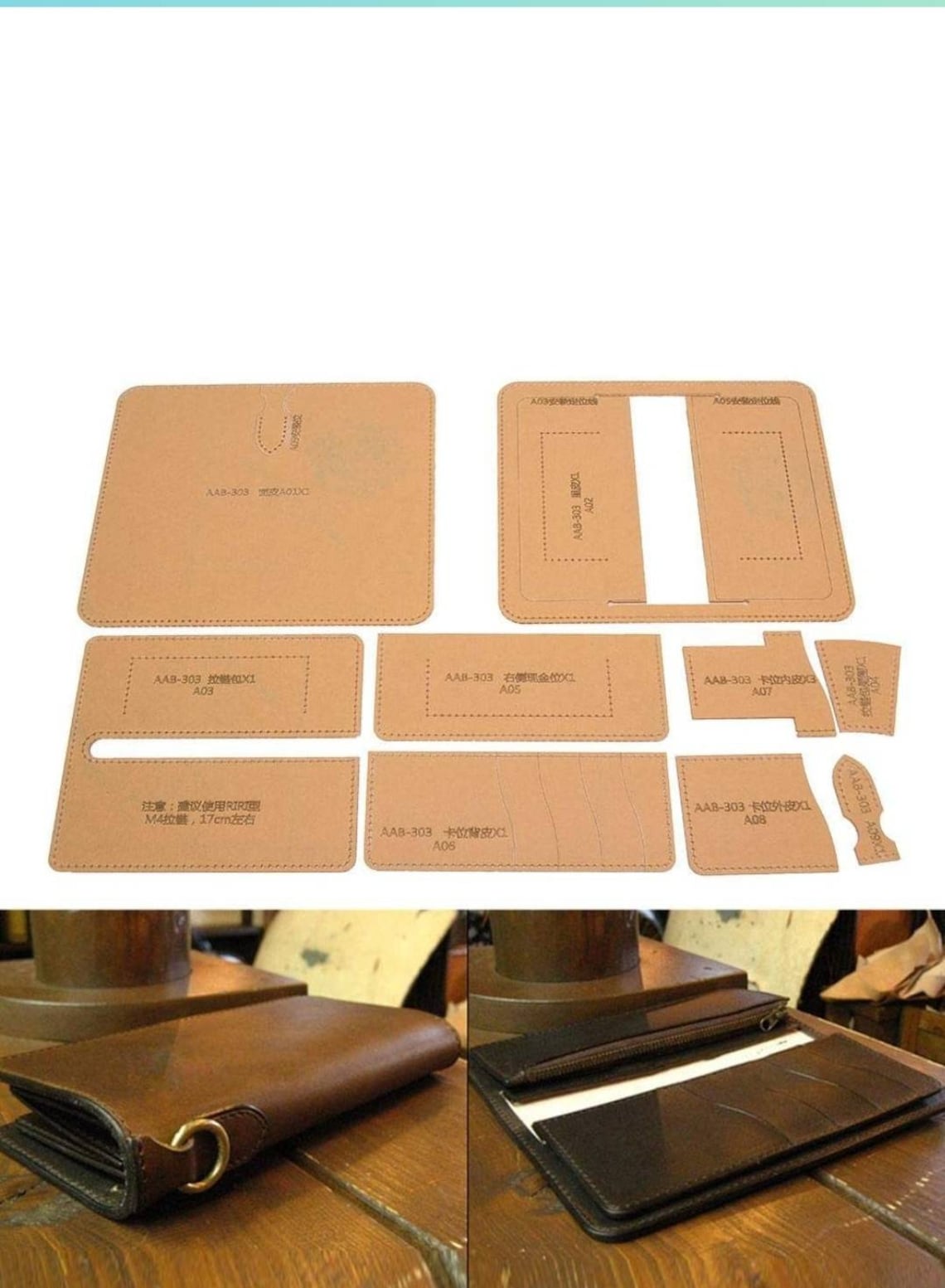 Clear Acrylic Wallet Patterns Stencil Template Set Leather Craft DIY ...