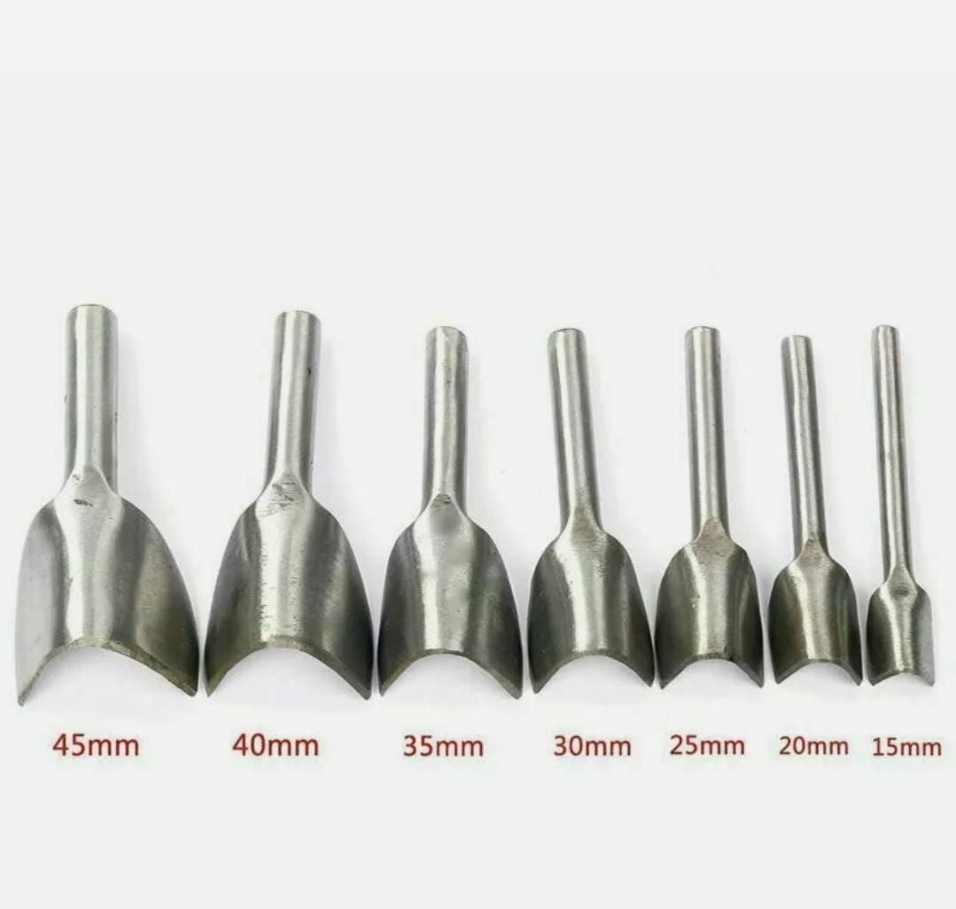 7 pcs Leather Craft Half-Round V-Shaped Cutter Punch Belt End Cutter ...