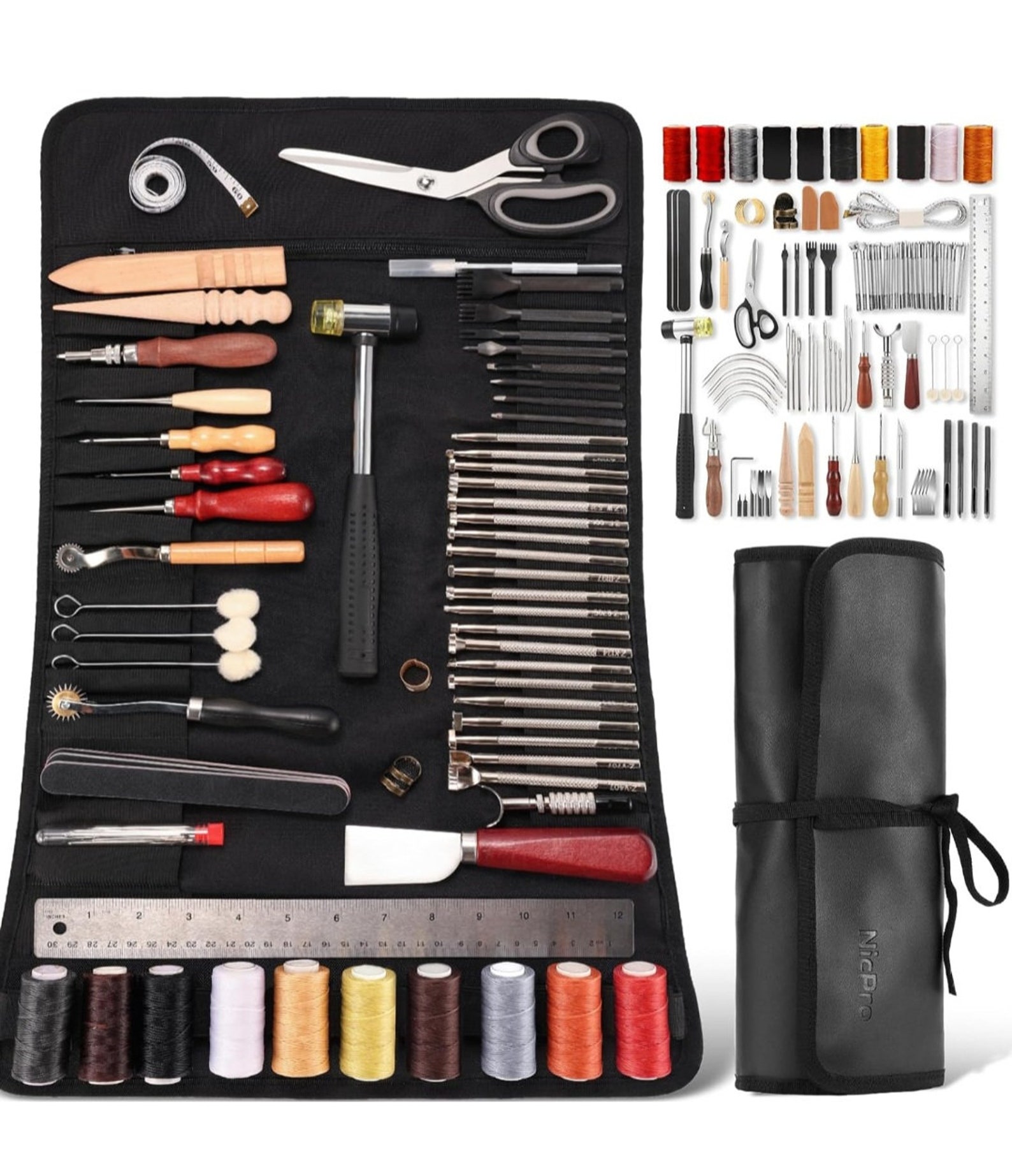 Leather Craft Tools Leather Working Tools Kit With Custom Storage Bag ...