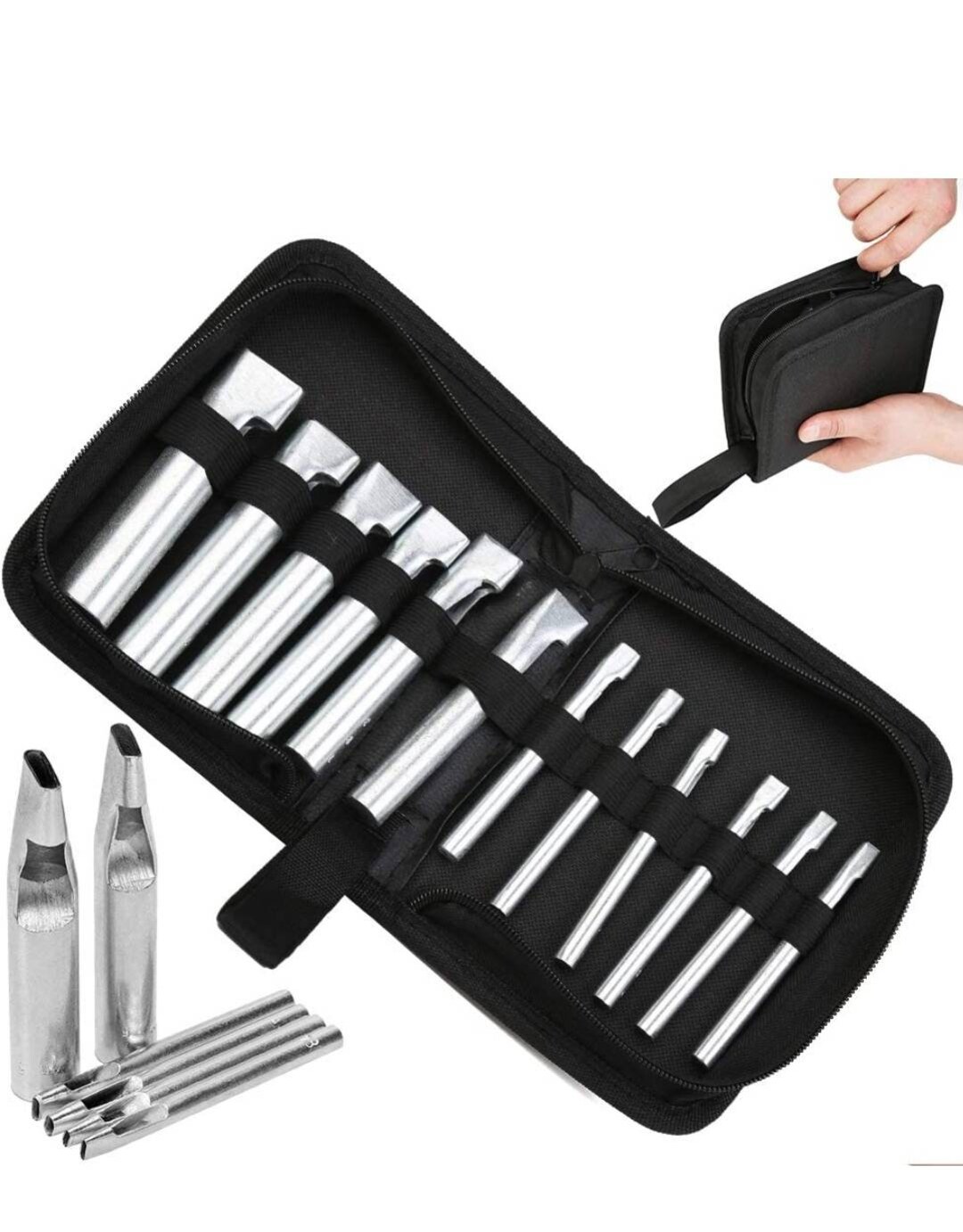 12pcs Leather Craft Hole Punch Set 2-5mm Oval Shape Oblong Shape Punch ...